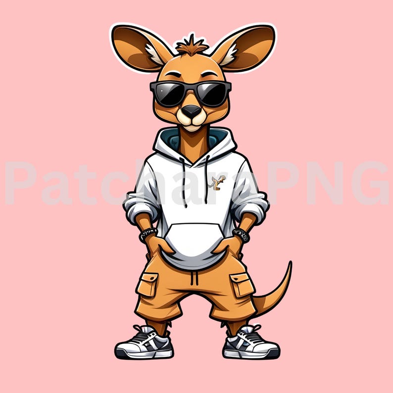 Hip-hop Kangaroo PNG | Cool Cartoon Animal Graphic | Urban Streetwear ...