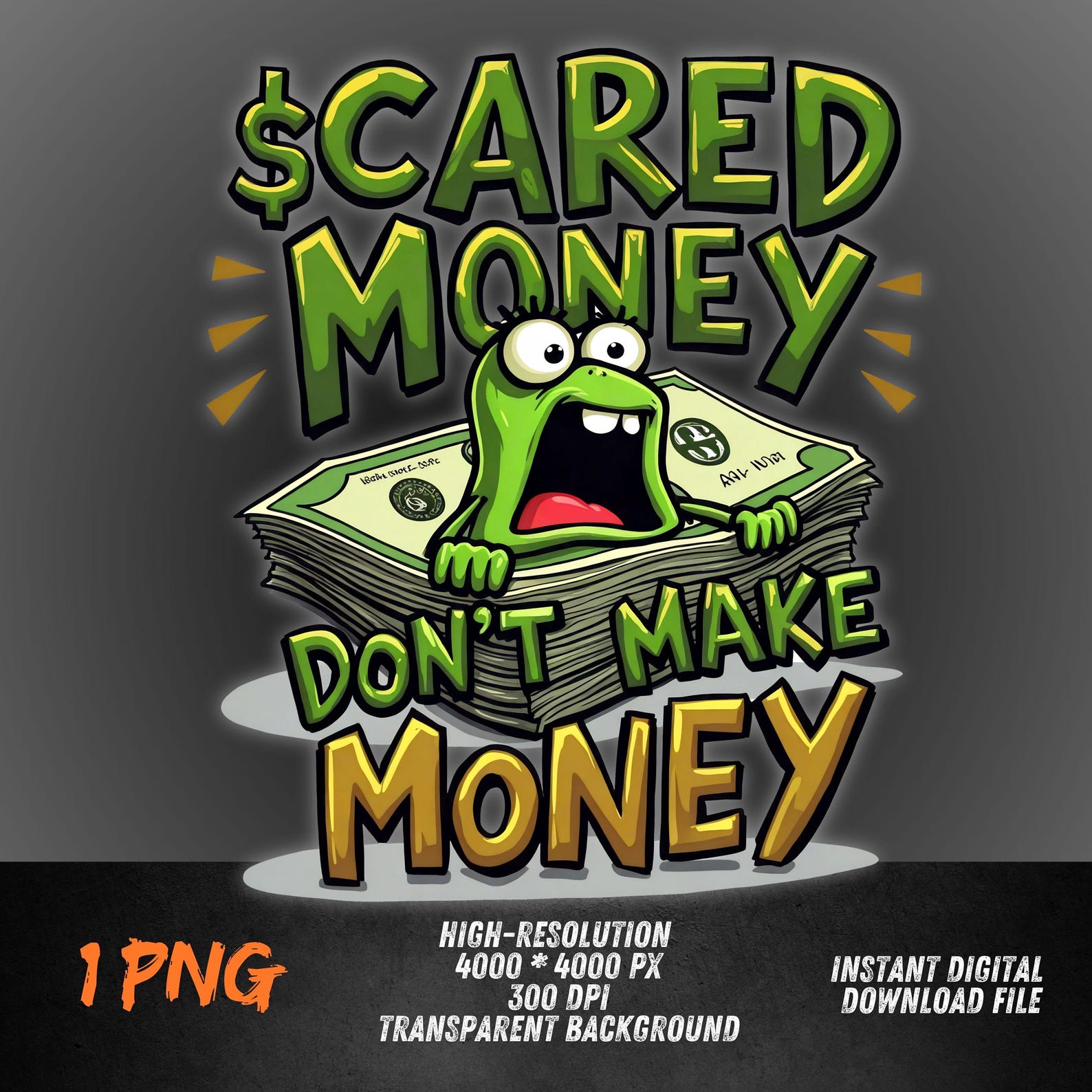 Scared Money PNG | Funny Dollar Bill Clipart With Graffiti Text | Urban ...
