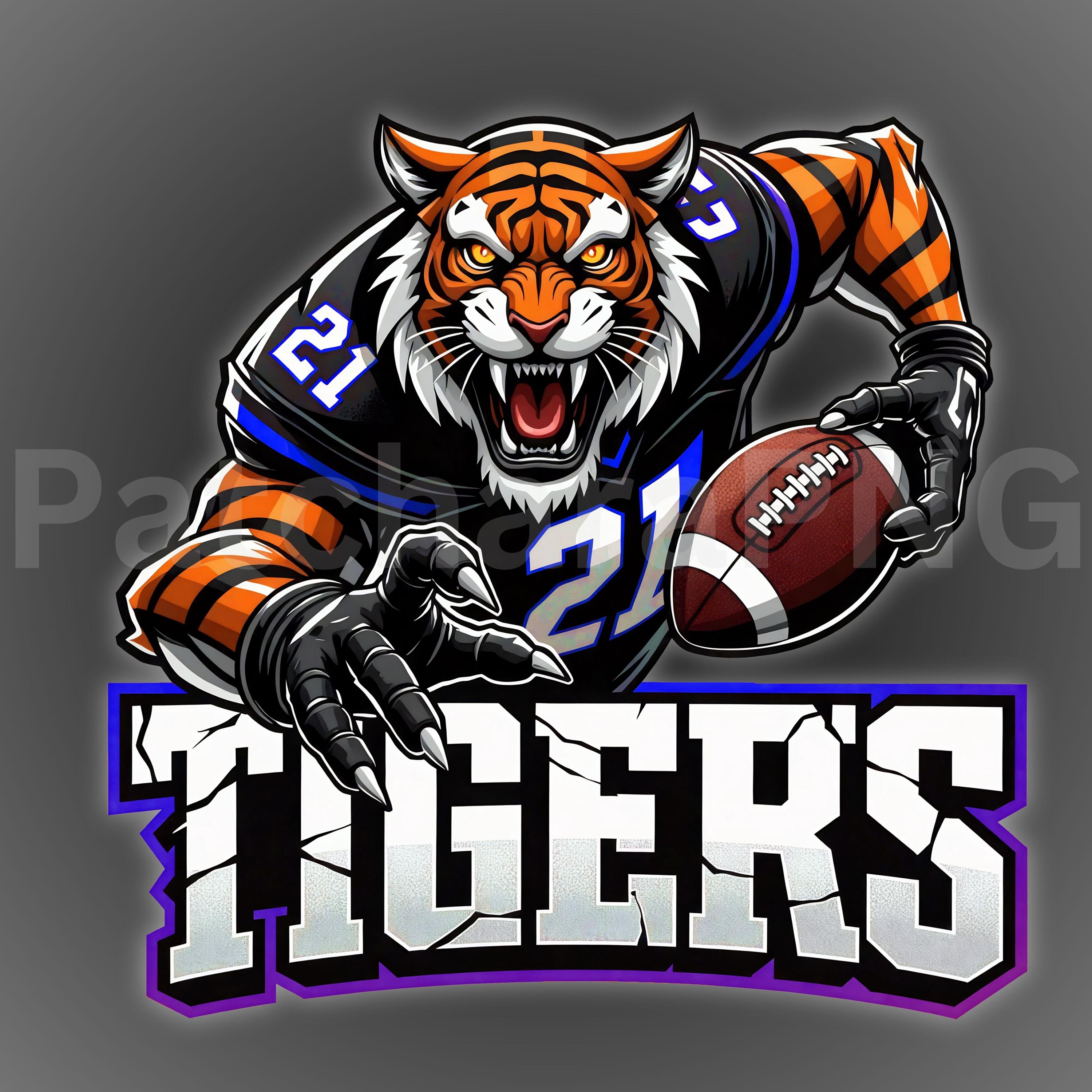 Blue Team Tiger Mascot PNG | School Mascot Football Clipart | Game Day ...