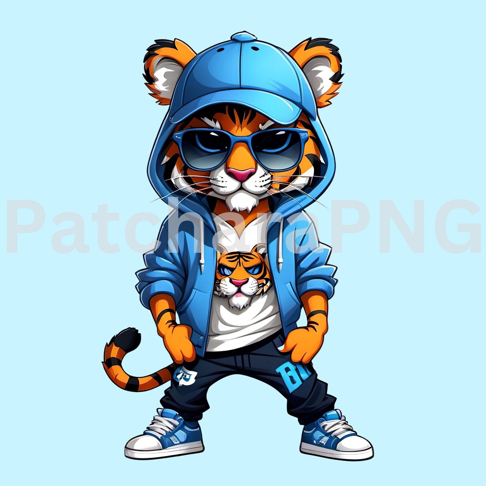 Urban Tiger PNG | Cool Tiger Clipart in Hoodie and Sneakers | Hip Hop ...