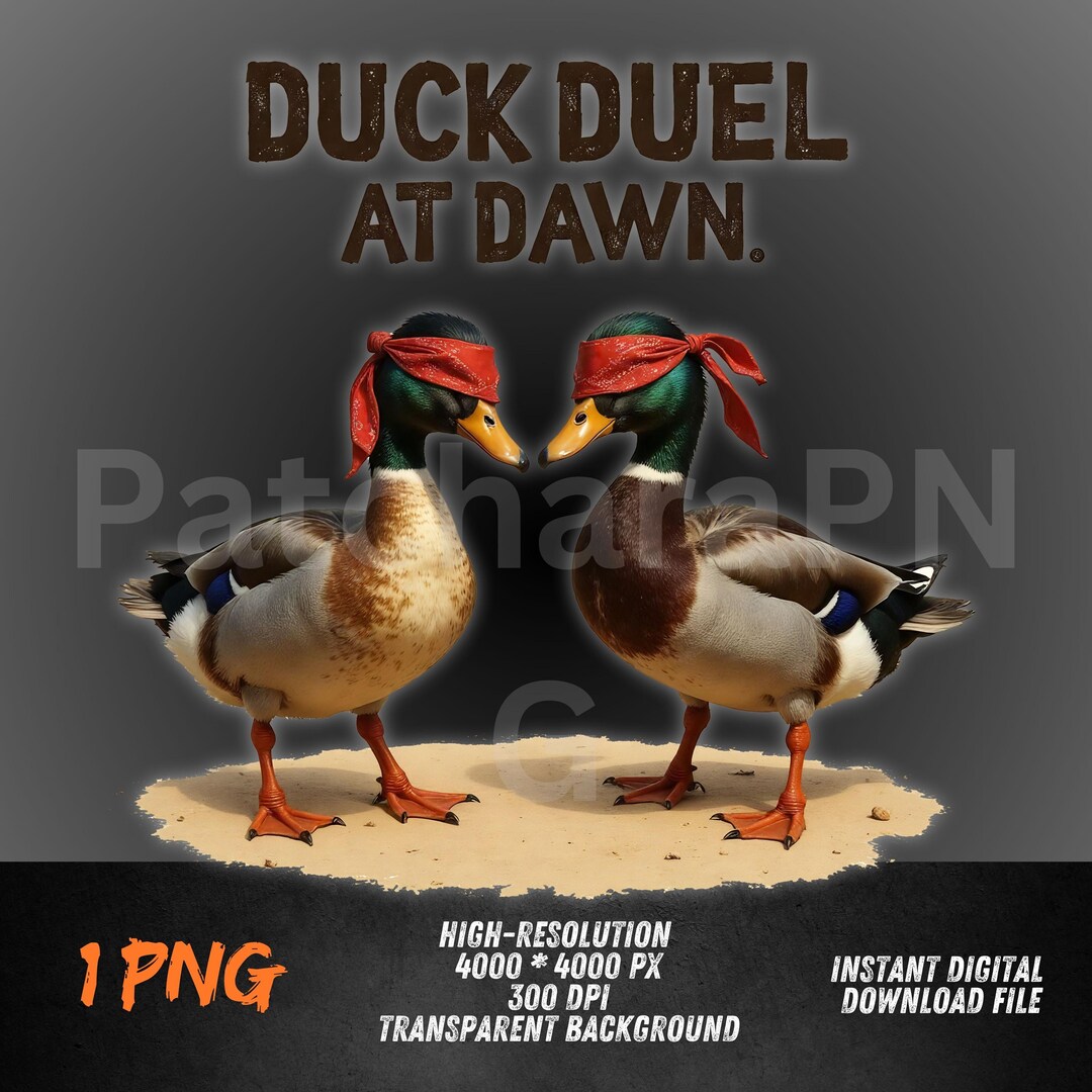 Duck Duel PNG | at Dawn Duck Clipart | Realistic Ducks With Bandanas ...
