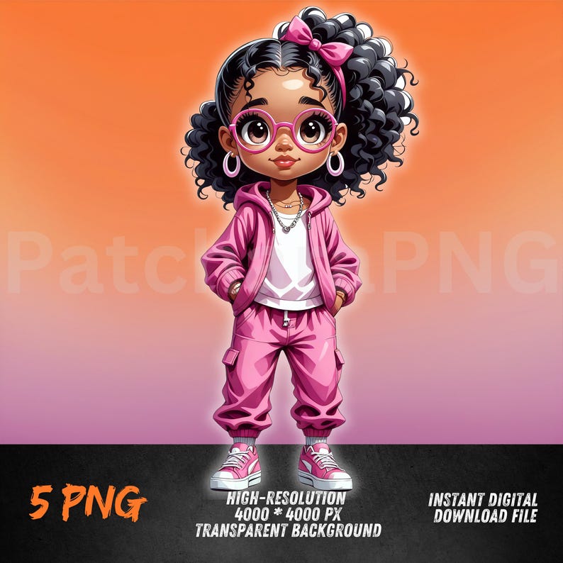Hip Hop Girl Png, Cute Little Girl Graffiti PNG for DTF & Sublimation ...
