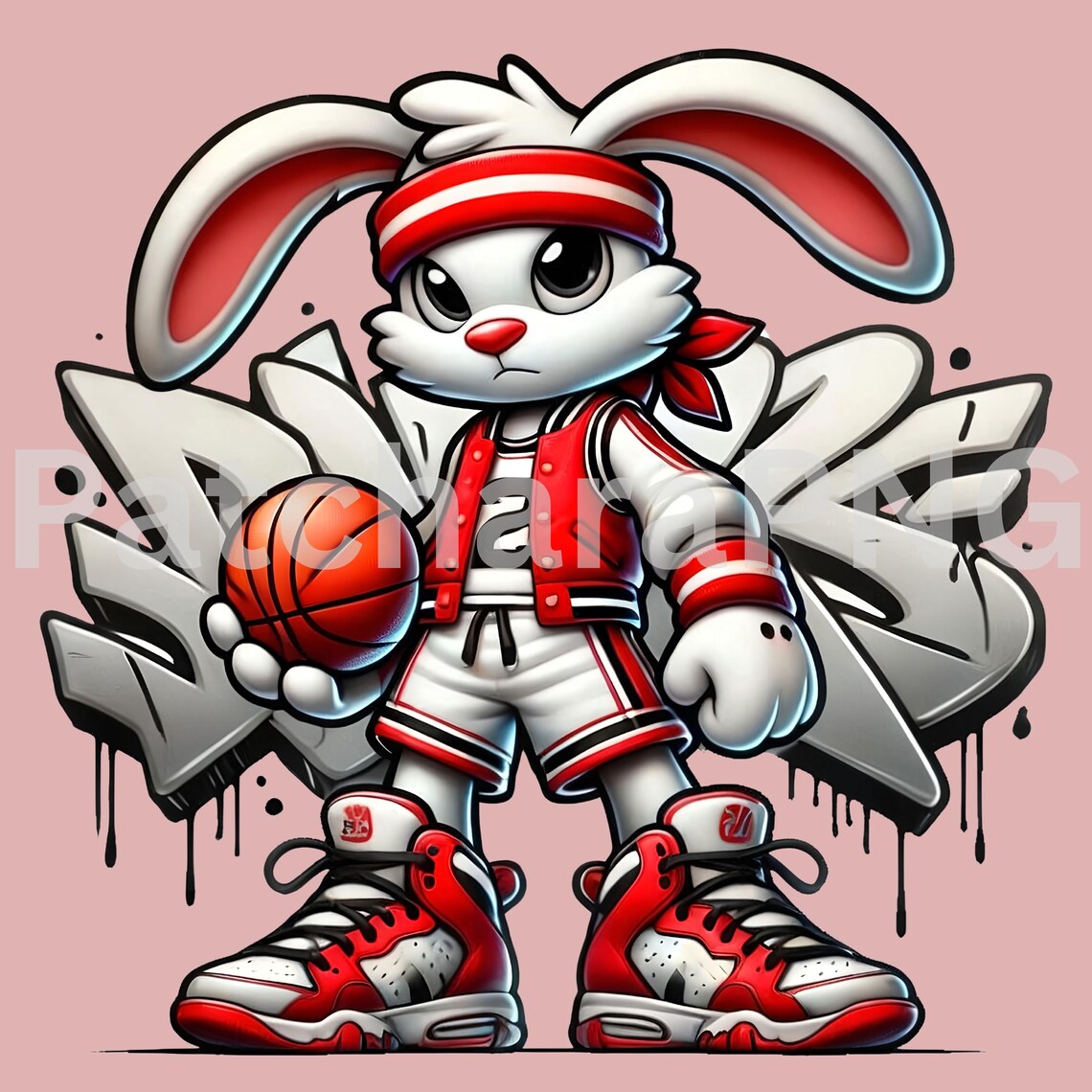 Basketball Bunny PNG | Bunny Clipart in Sneakers and Jersey With Ball ...