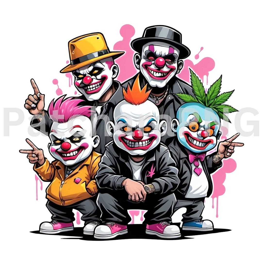 Clown Cyberpunk Gangster Cartoon, Graffiti Art Print, , Weed, Spray ...