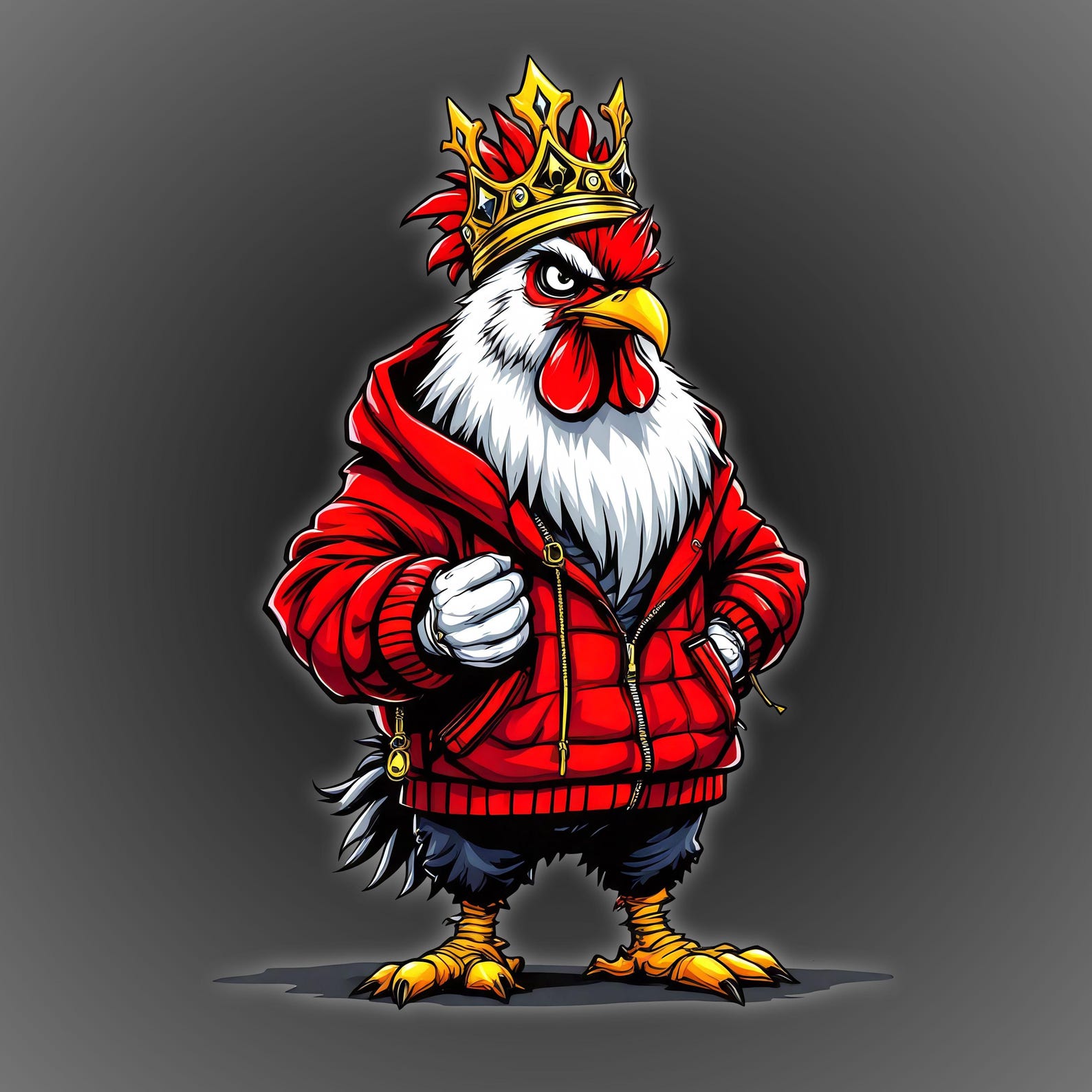 King Rooster PNG | Hip Hop Chicken With Crown Clipart | Streetwear ...