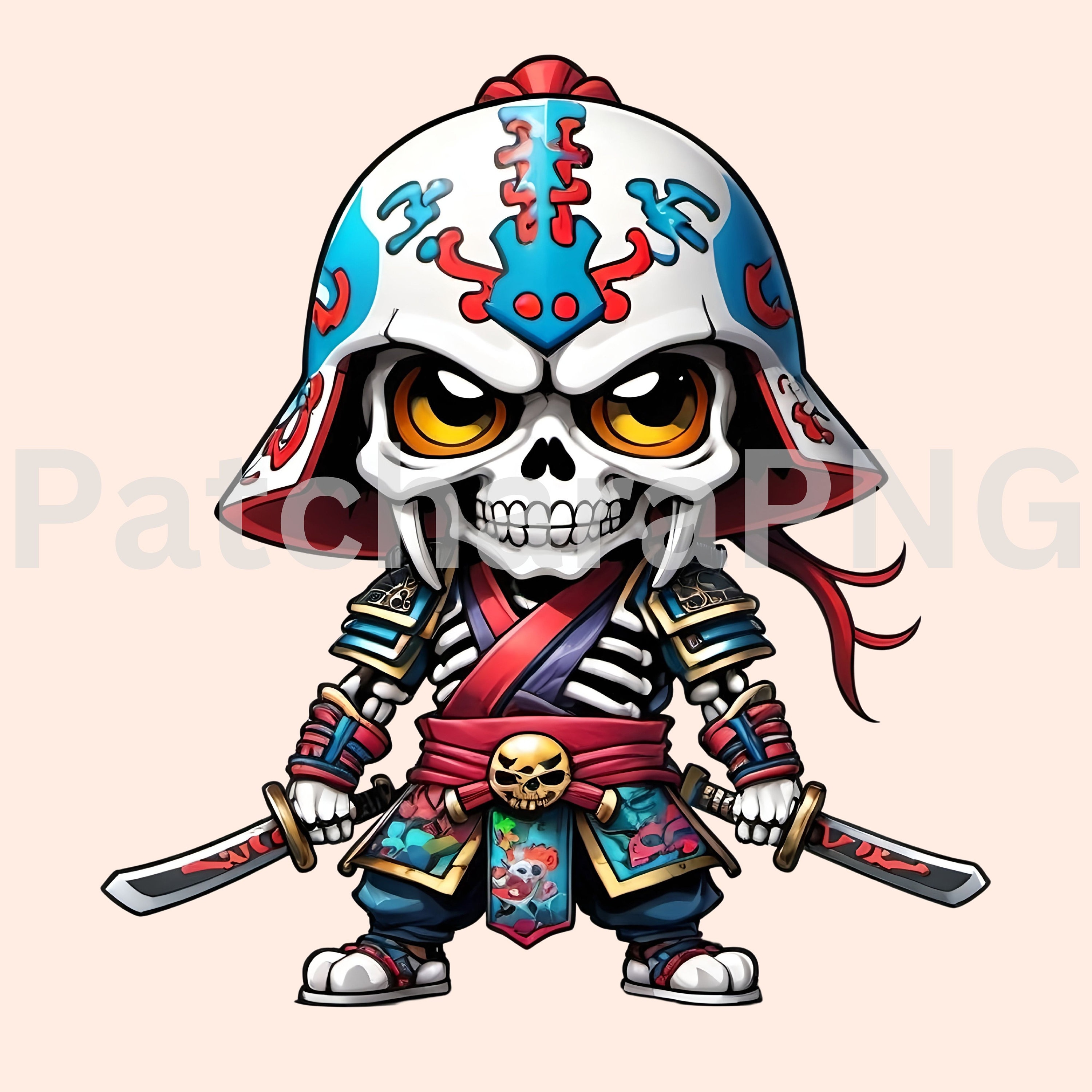 Skeleton Samurai PNG | Warrior T-shirt Sticker, Instant Digital File ...