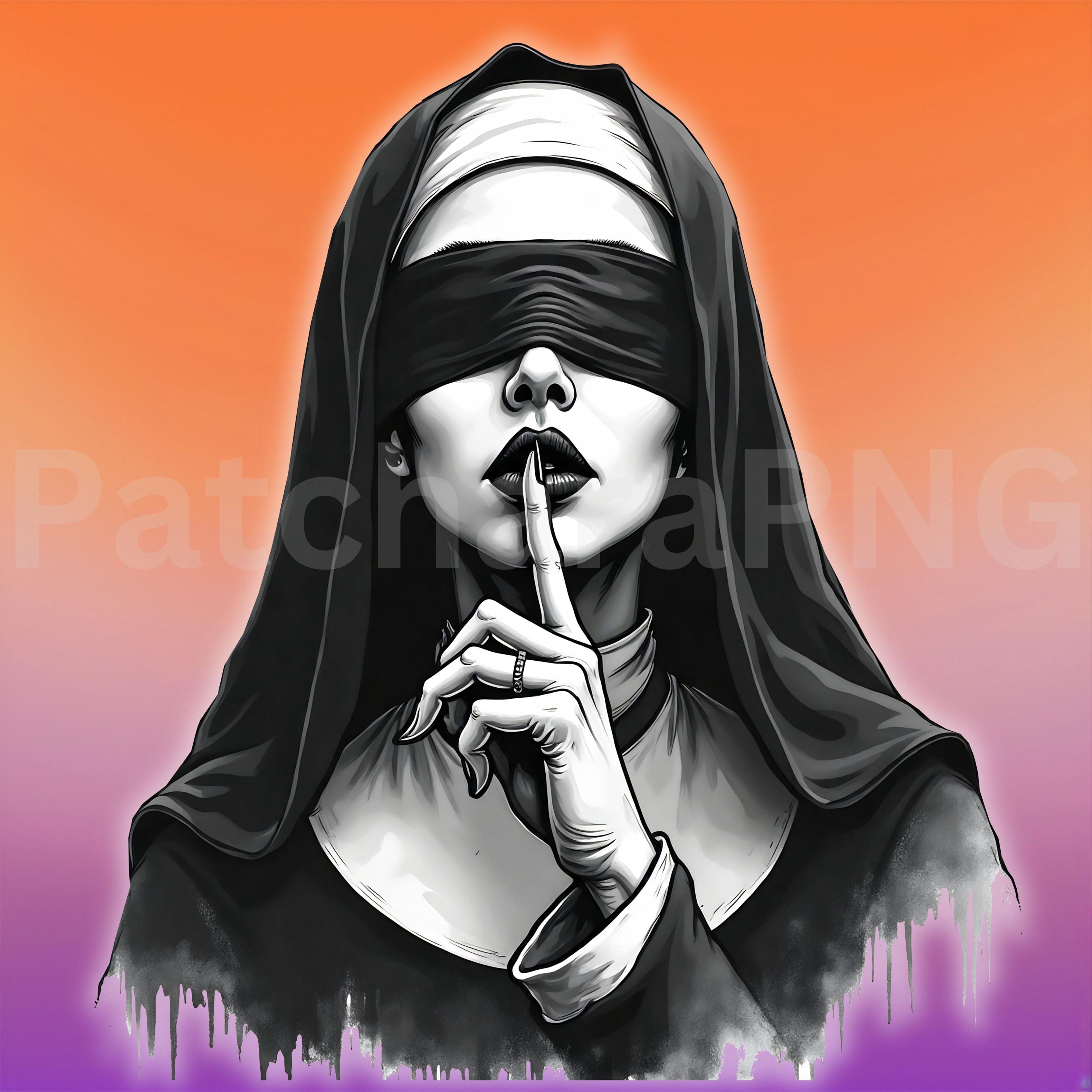 Gothic Nun Png, Dark Art Sublimation PNG, Gothic Rose Nun PNG for DTF ...