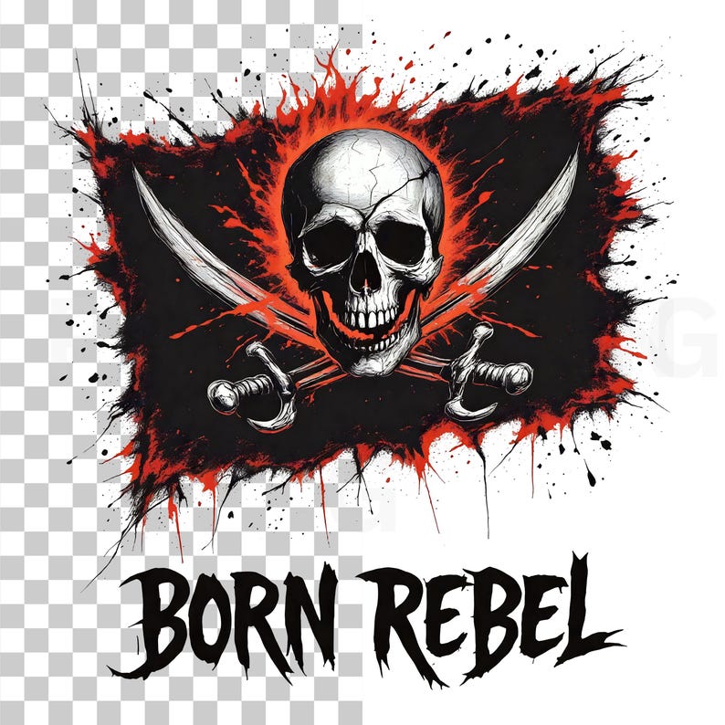 Born Rebel Skull PNG | Boxing Skeleton Clipart for Sublimation | Skull ...