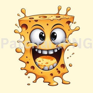 Cheese Meltdown Graffiti Art - Fun and Playful Design on White ...