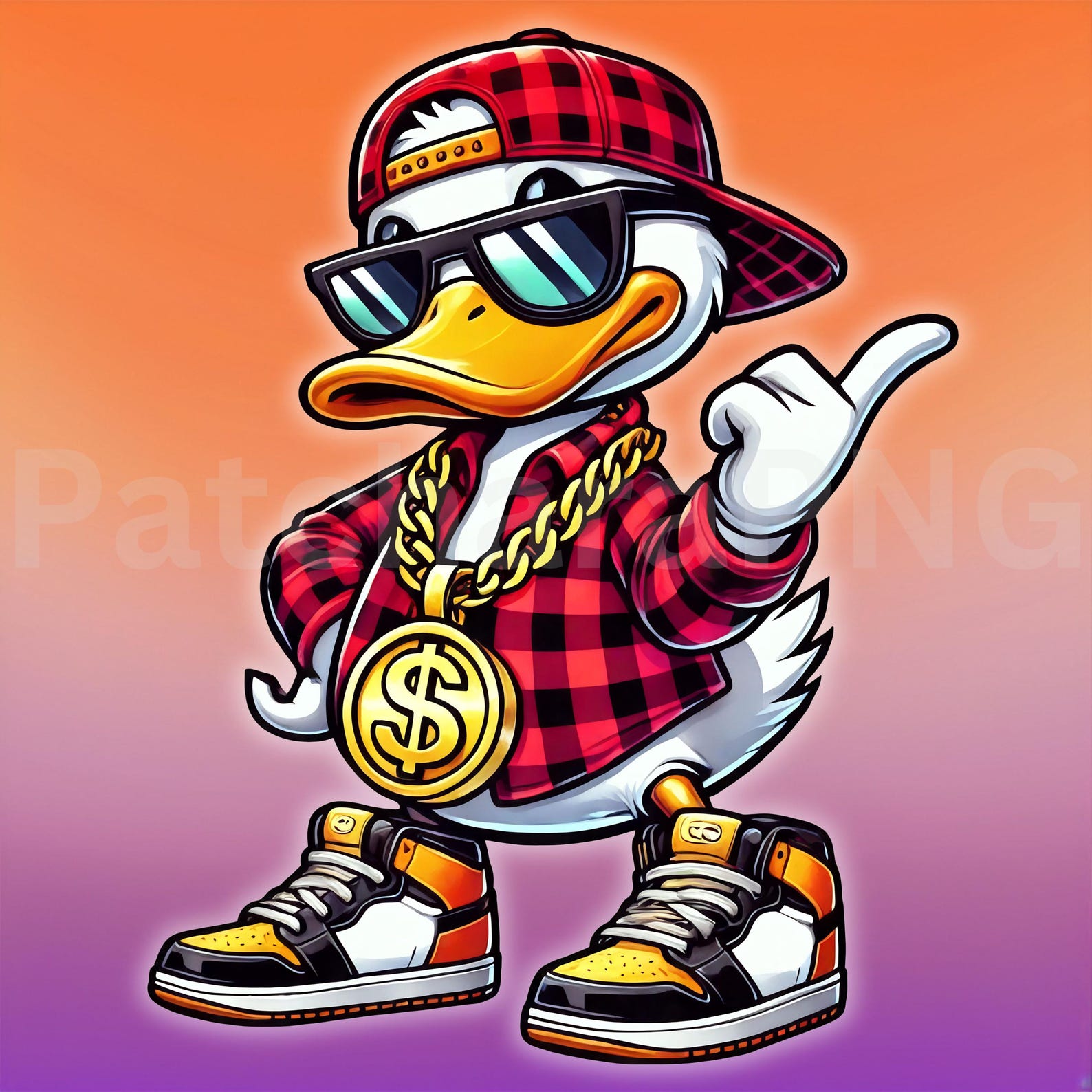 Cool Rapper Duck PNG | Hip-hop Duck Cartoon Character | Streetwear ...