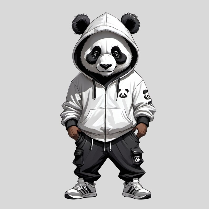 Cool & Funky Hip-hop Panda Character Clip Art PNG With Transparent ...