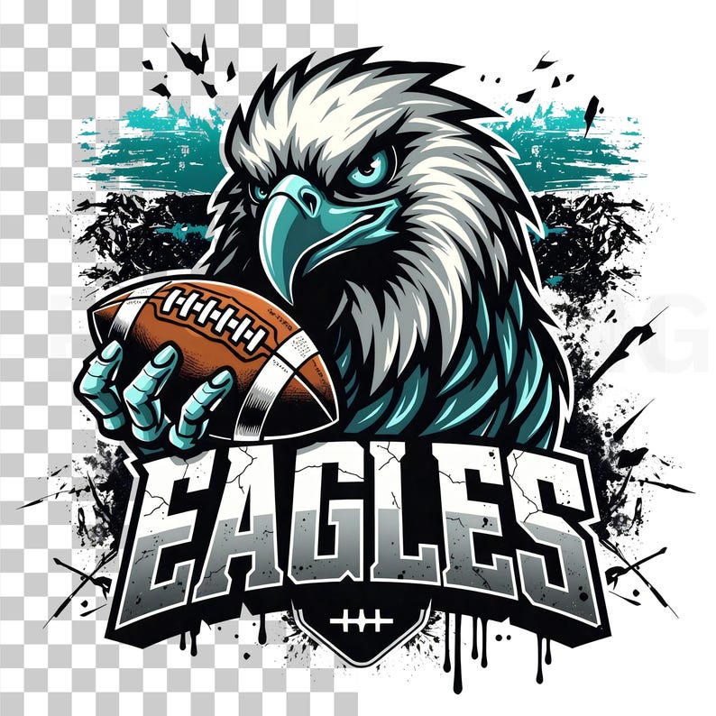 Eagle Football Mascot PNG | DTF Sublimation Team Shirt Design | Bold ...