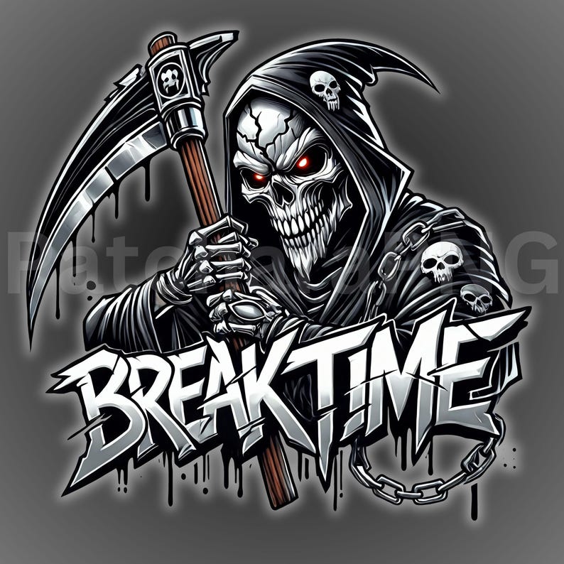 Grim Reaper PNG | Graffiti Skull Clipart | Horror Sublimation Design ...