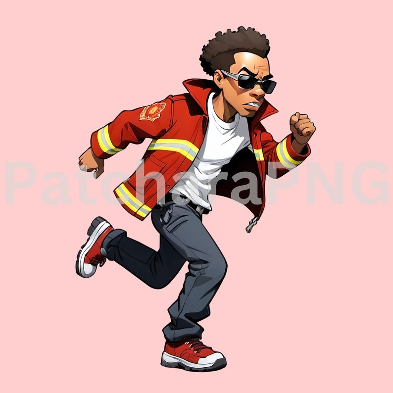 Cartoon Cool Firefighter PNG, Funny Firefighter Clipart, Heroic Fireman ...