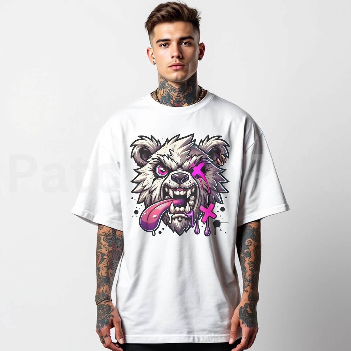 Evil Panda PNG | Creepy Cute Animal Clipart | Punk Goth Panda Design ...