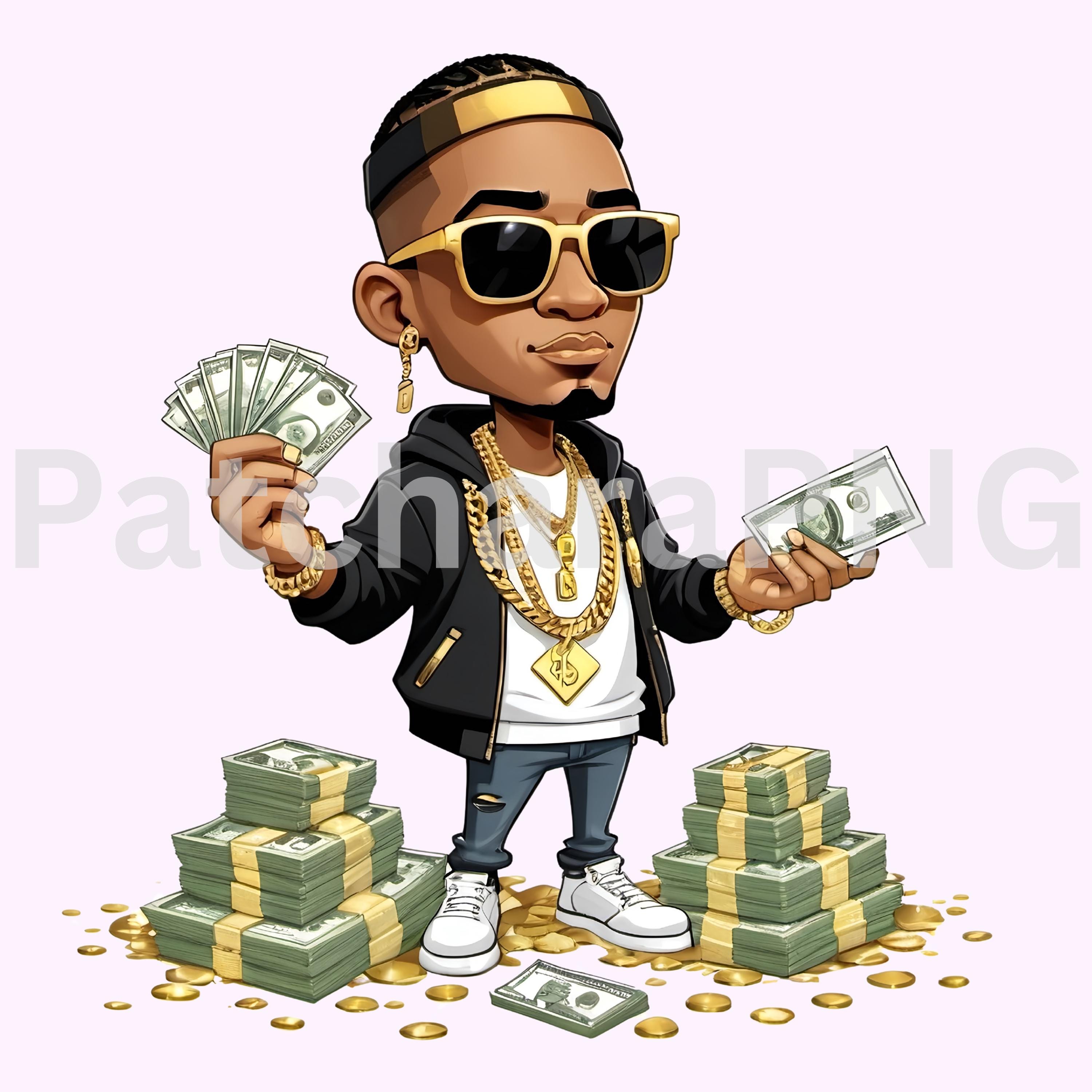 Hip-hop Cartoon PNG | Rapper Character Clipart | Gold Chain, Sunglasses ...
