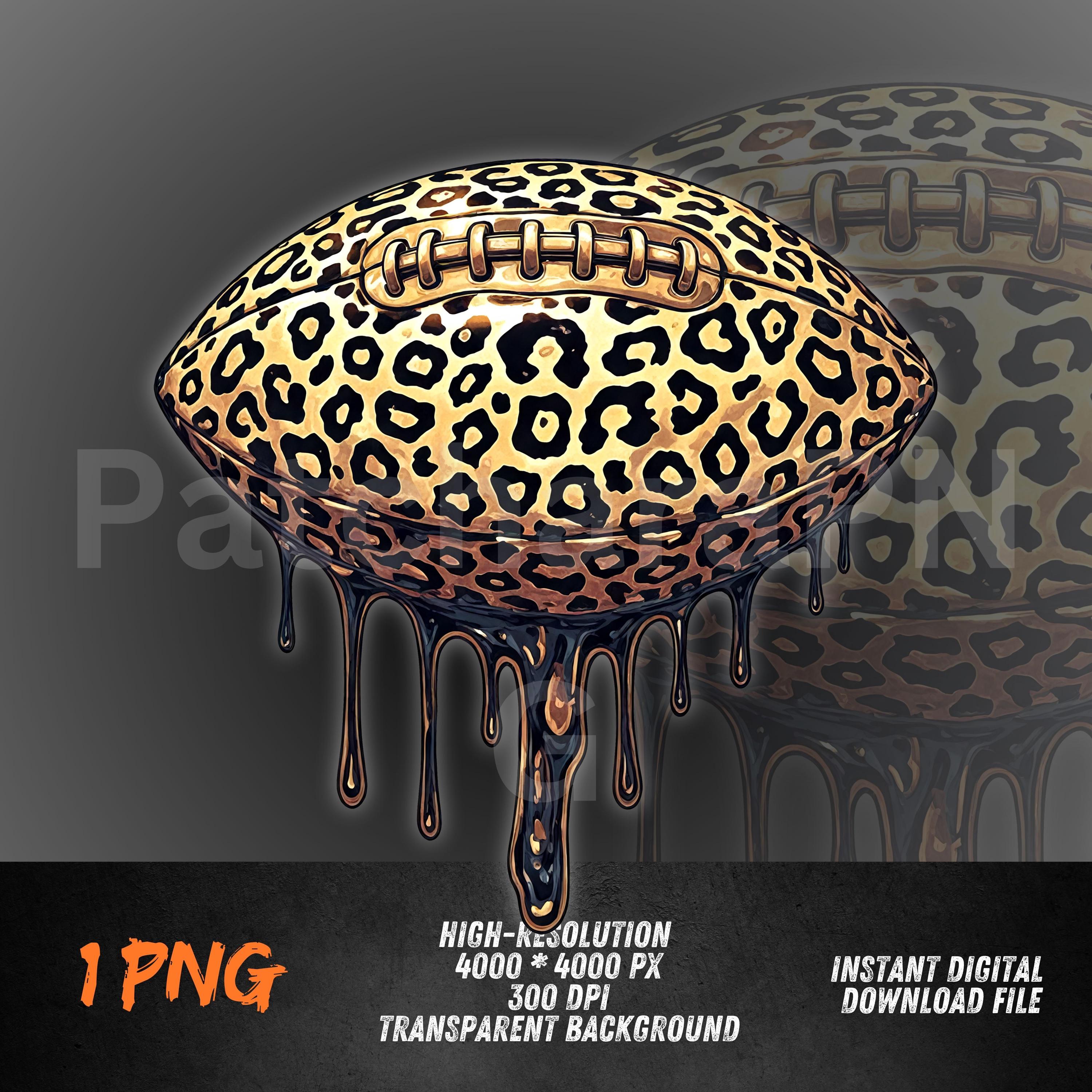 Leopard Football PNG Drip Graffiti | Sublimation Football Mom Shirt ...