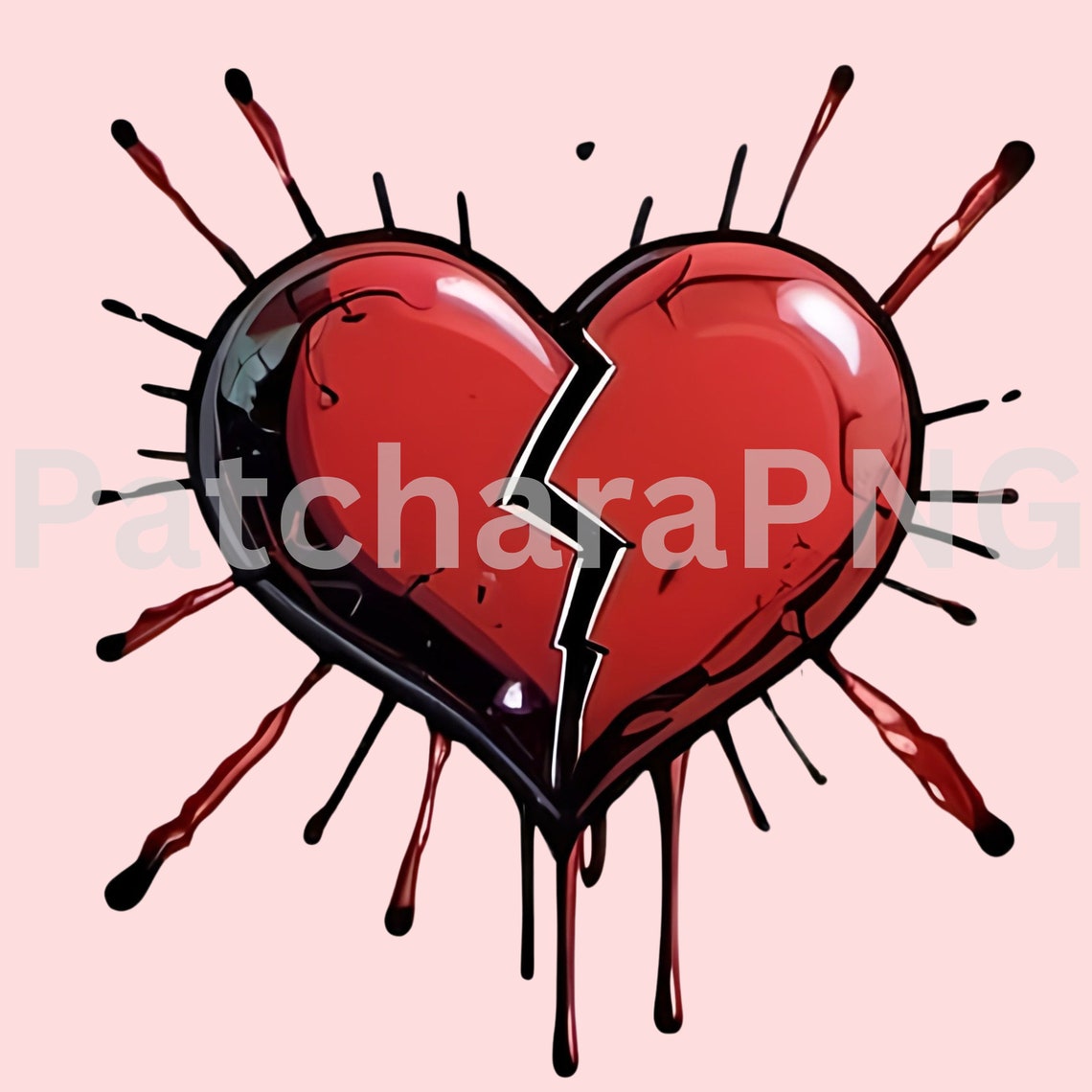 Broken Heart Graffiti Art PNG - Urban Street Art Digital Design for T ...