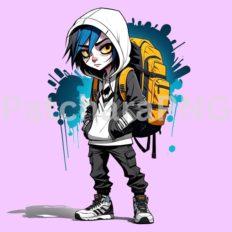 Back to School Emo Boy Clipart Cute Alternative School Boy PNG Emo ...