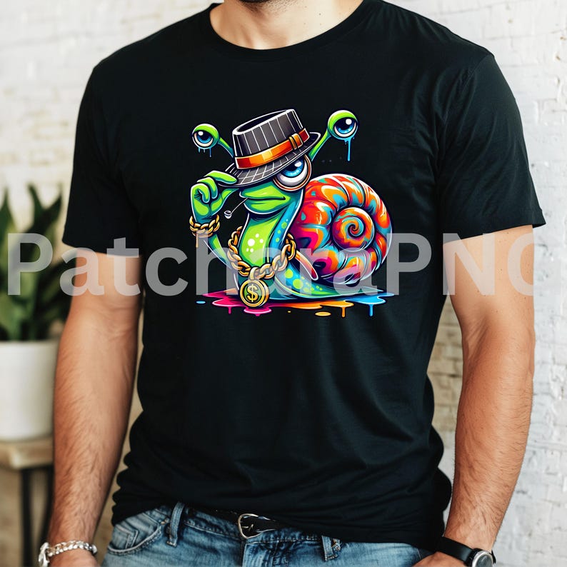 Graffiti Snail PNG | Cartoon Snail Clipart With Gold Chain and Cap ...
