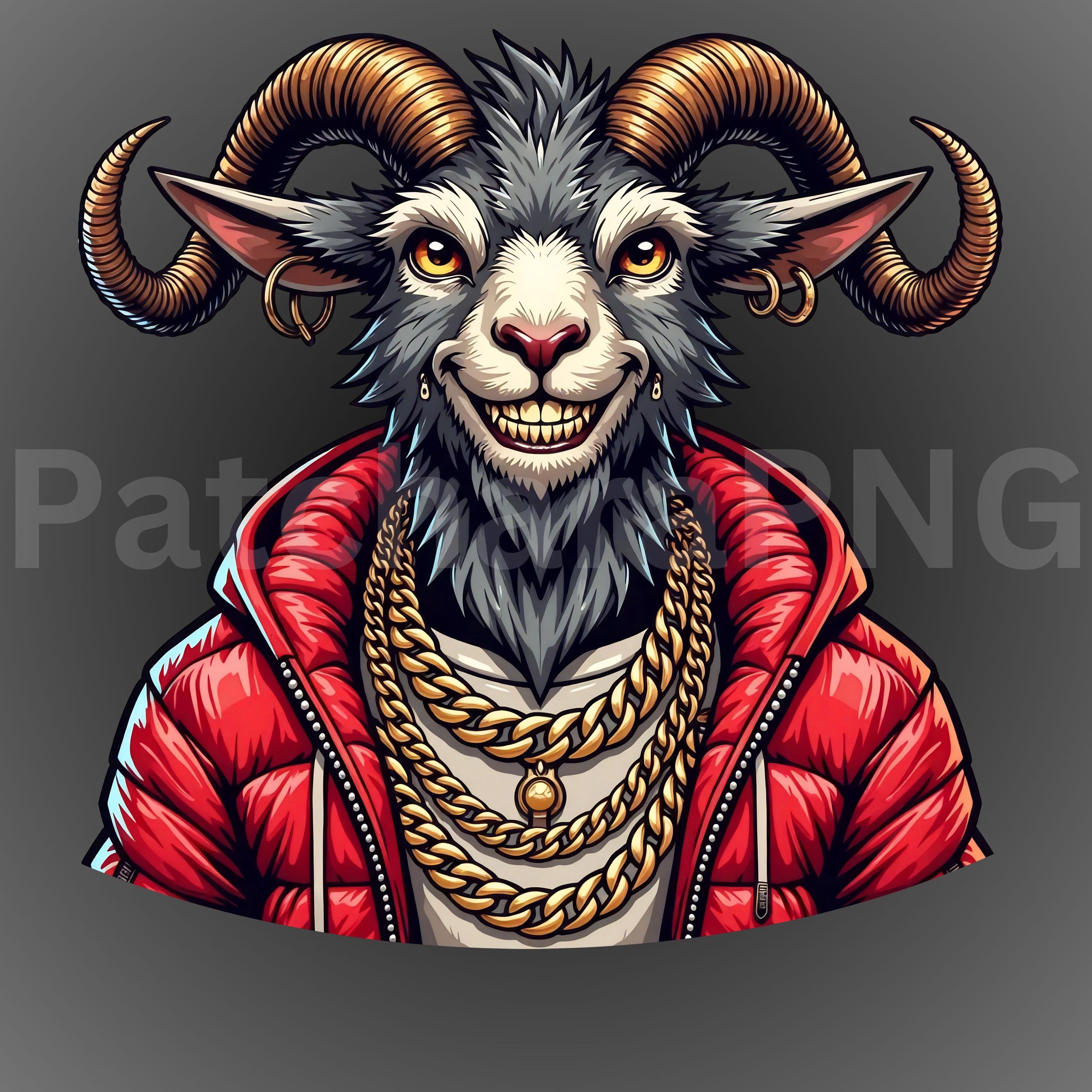 Urban Goat PNG | Gangsta Goat With Chains and Hoodie | Cool Attitude ...