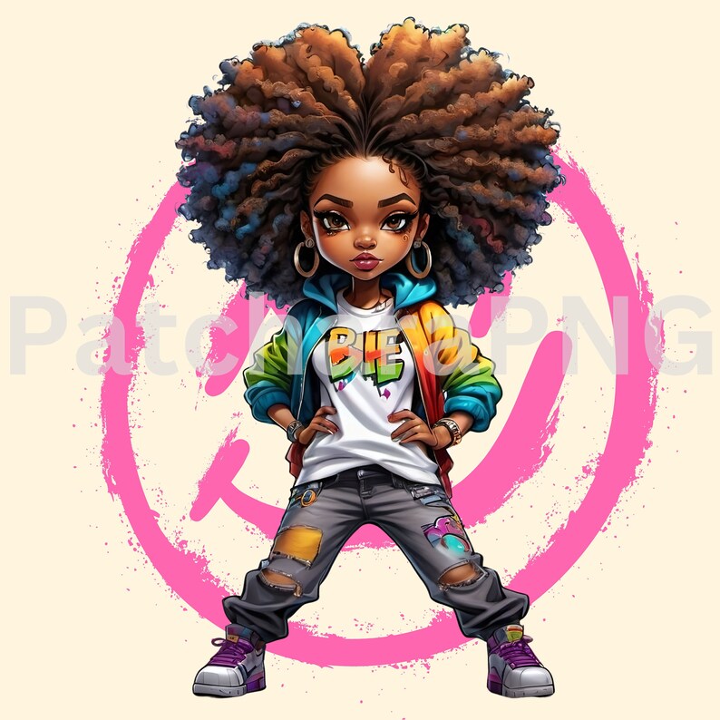 Graffiti Afro Hair Girl Clipart Digital Download Hip Hop Girl Art ...