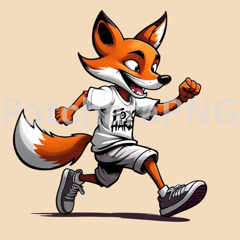 Determined Cartoon Hip-hop Fox Graffiti Art - Graffiti Art Fox Clip Art ...