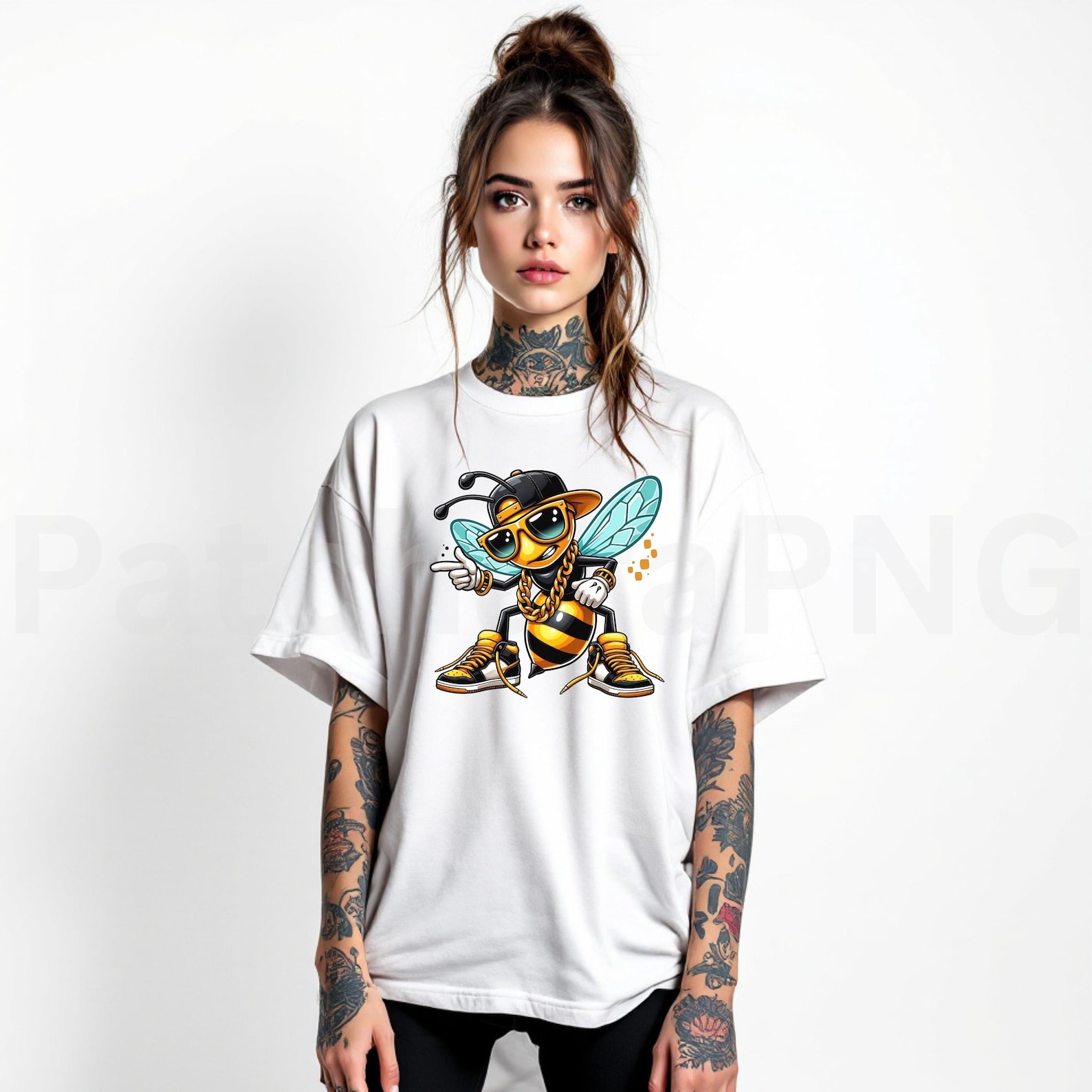 Swag Bee PNG | Cool Bee Clipart in Shades and Chains | Hip Hop Insect ...