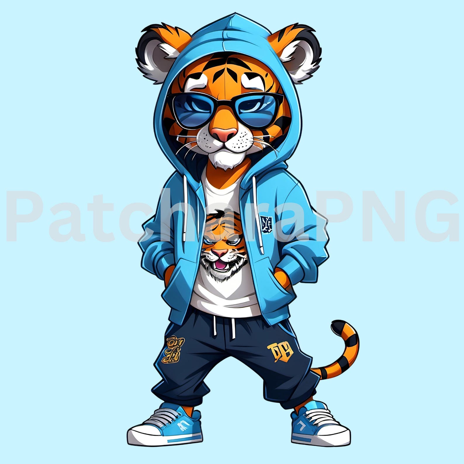 Urban Tiger PNG | Cool Tiger Clipart in Hoodie and Sneakers | Hip Hop ...