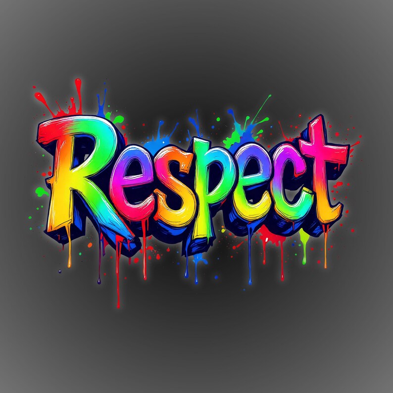 Respect Graffiti PNG | Street Art Sublimation Design | Urban Dripping ...