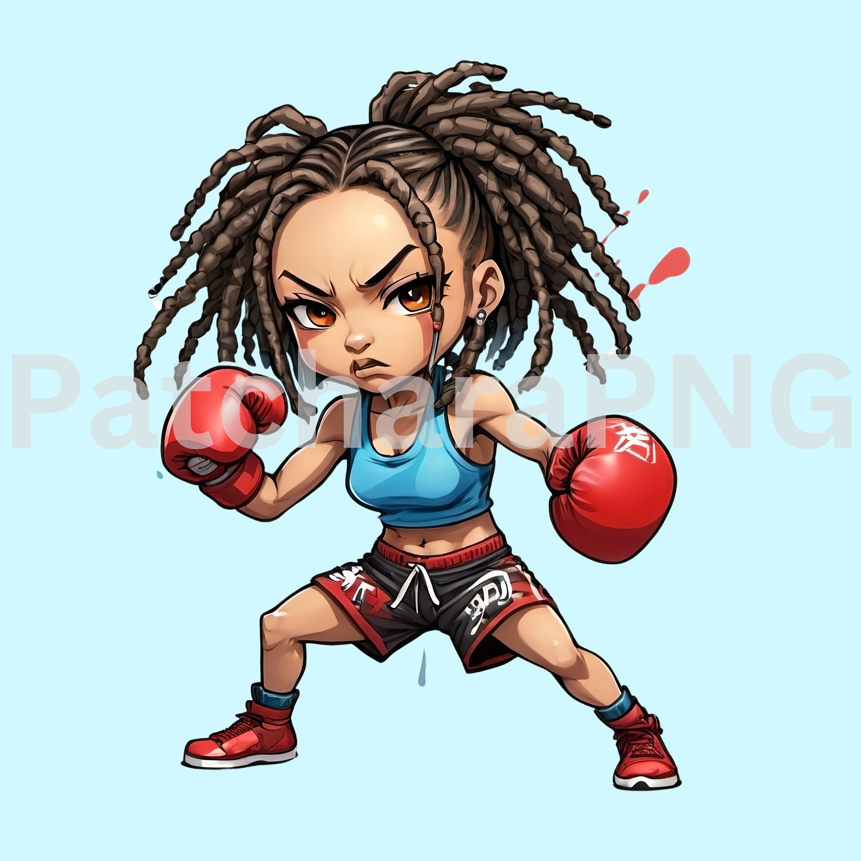 Woman With Dreadlocks Boxer Graffiti Art PNG , Boxer ,woman, Spray Bomb ...