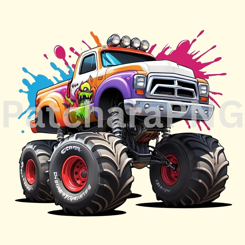 Monster Truck Clipart | Digital Download | Monster Truck Png PNG | Kids ...