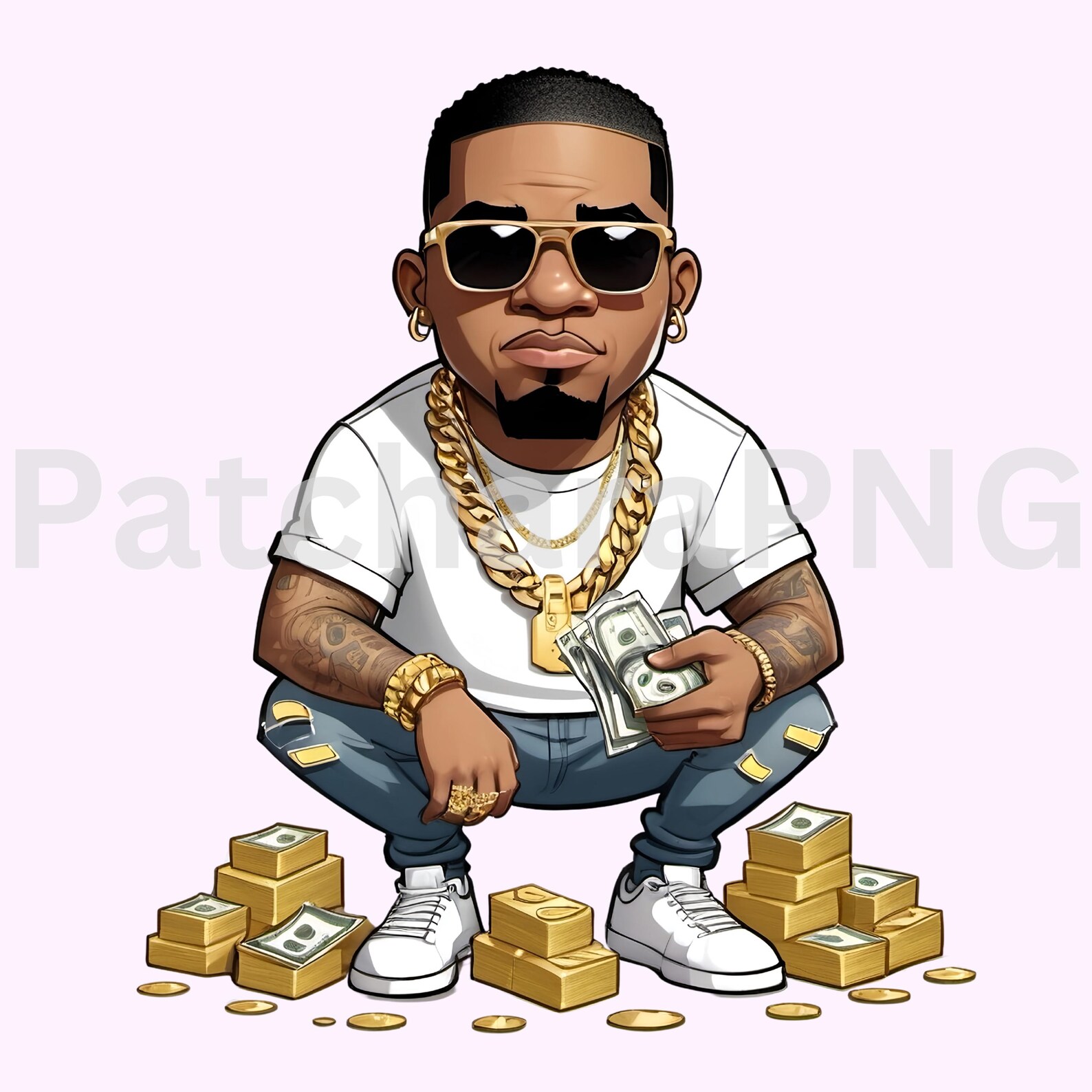 Gangsta Money Man PNG | Hip-hop Streetwear Clipart | DTF, Sublimation ...
