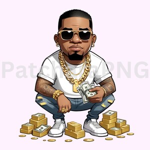 Gangsta Money Man PNG | Hip-hop Streetwear Clipart | DTF, Sublimation ...