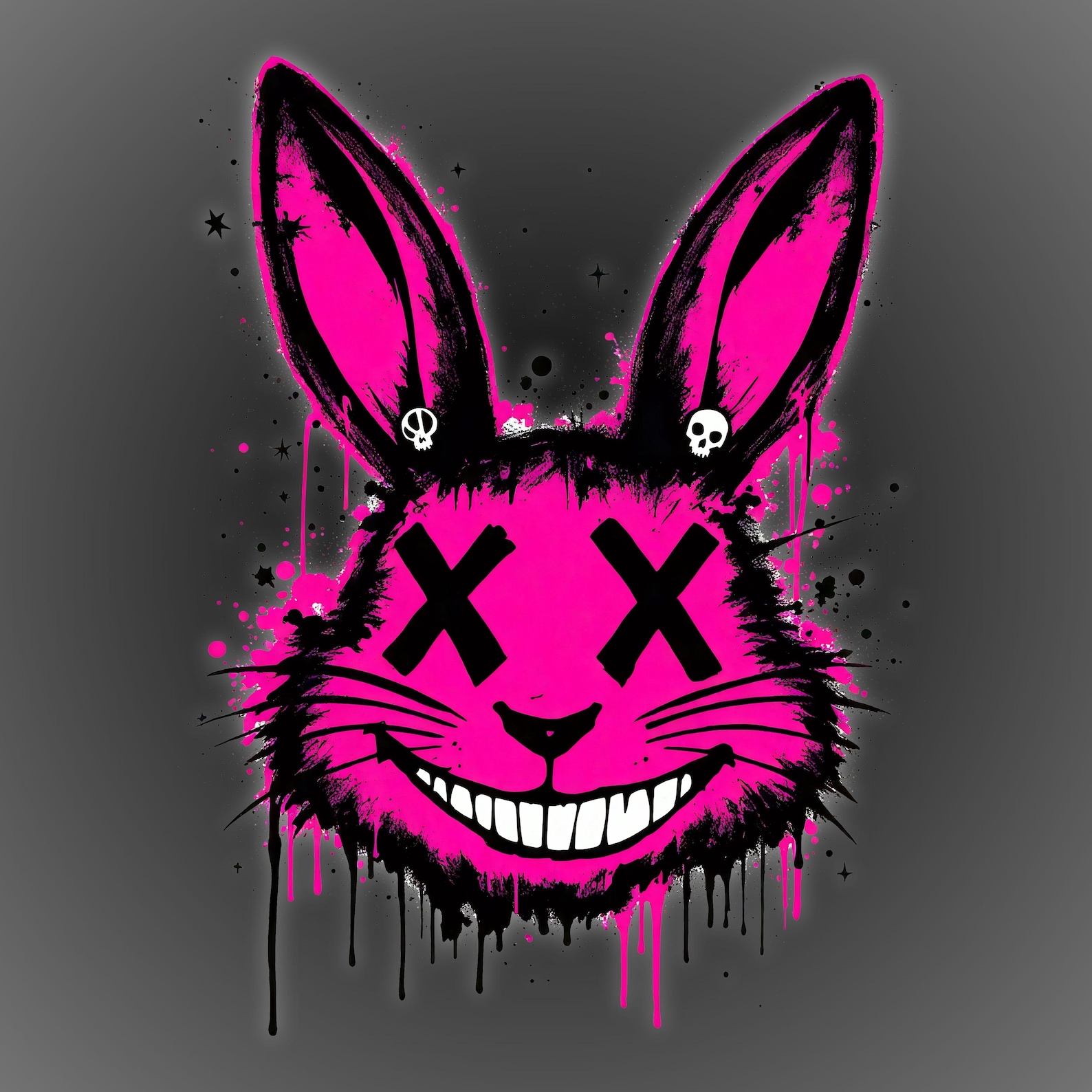 Evil Bunny PNG | Crazy Rabbit Face Clipart | Graffiti Style Animal ...