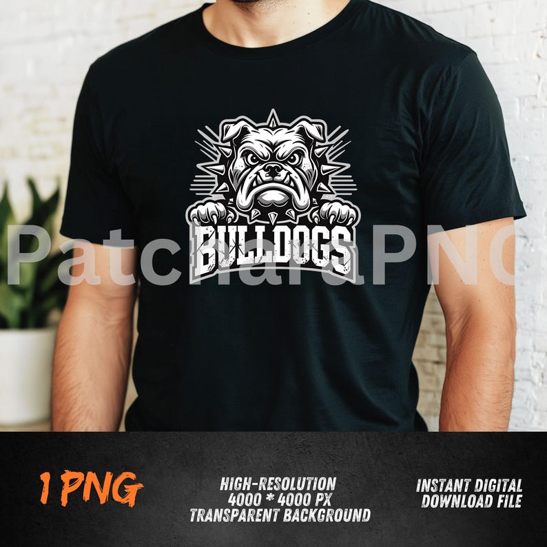 Bulldog Mascot PNG Fierce Bulldog Logo Graphic Digital Download for T ...
