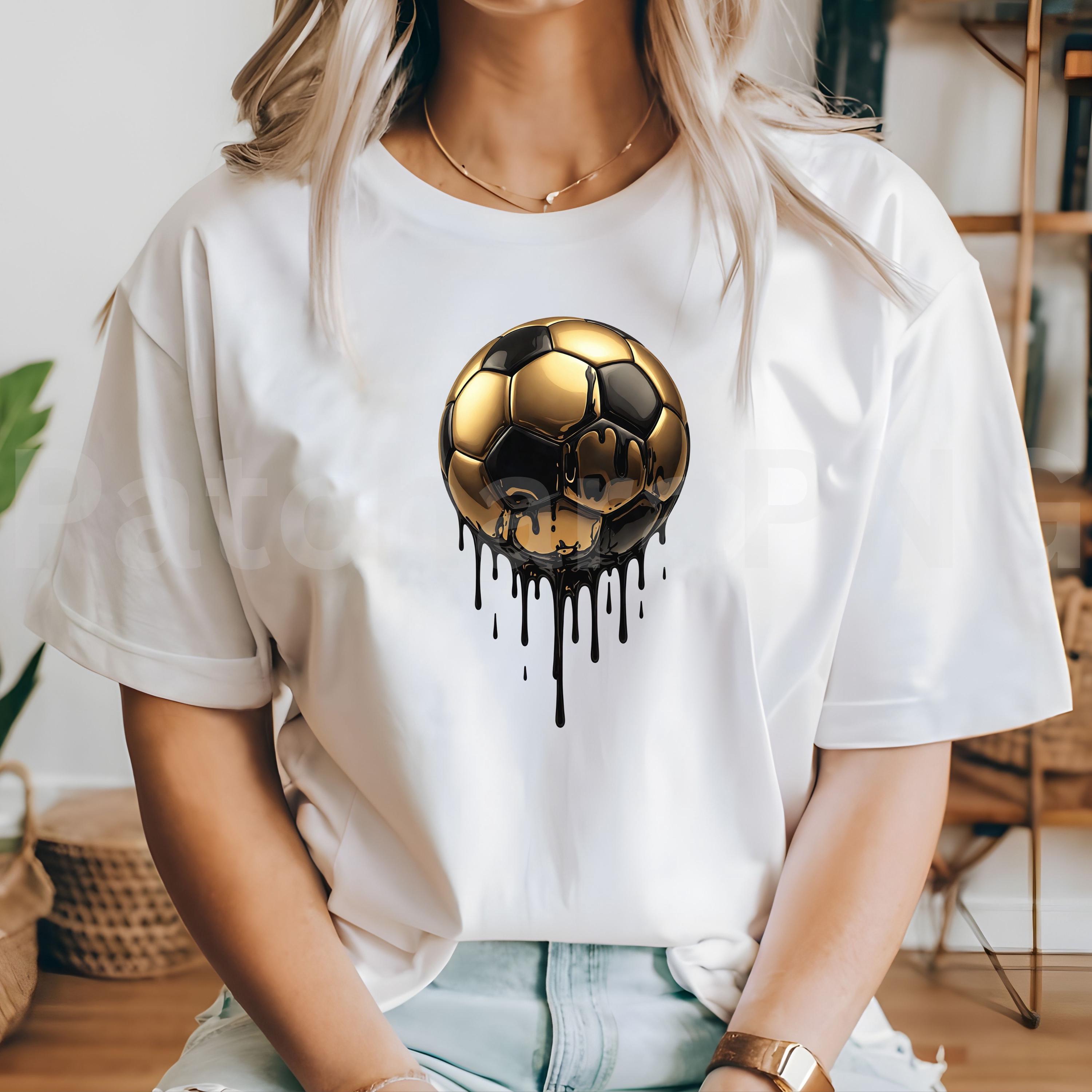 Black Gold Soccer Ball PNG | Dripping Football Clipart for Sublimation ...