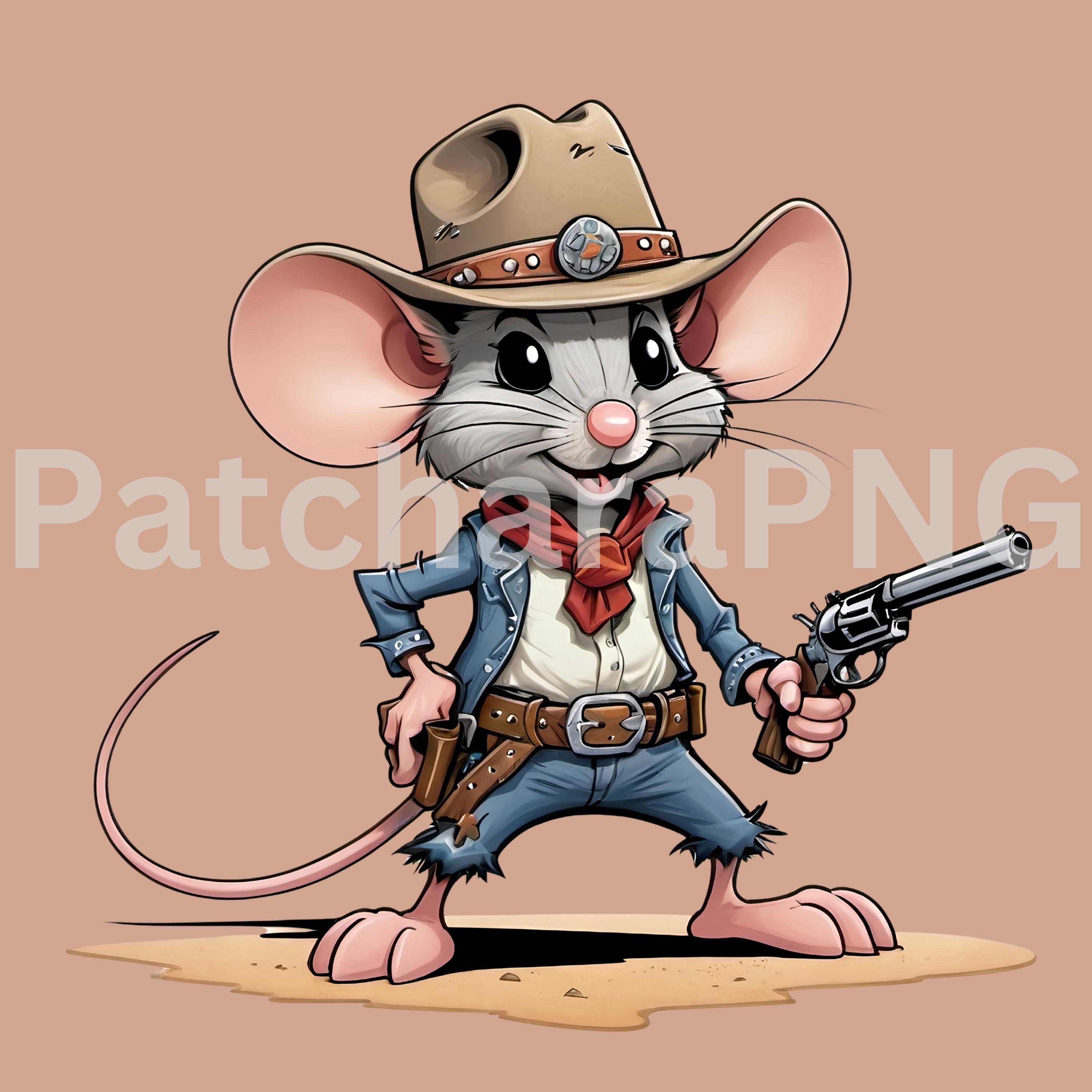 Cowboy Mouse Clipart PNG Cute Western Mouse Art Cartoon Mouse Digital ...