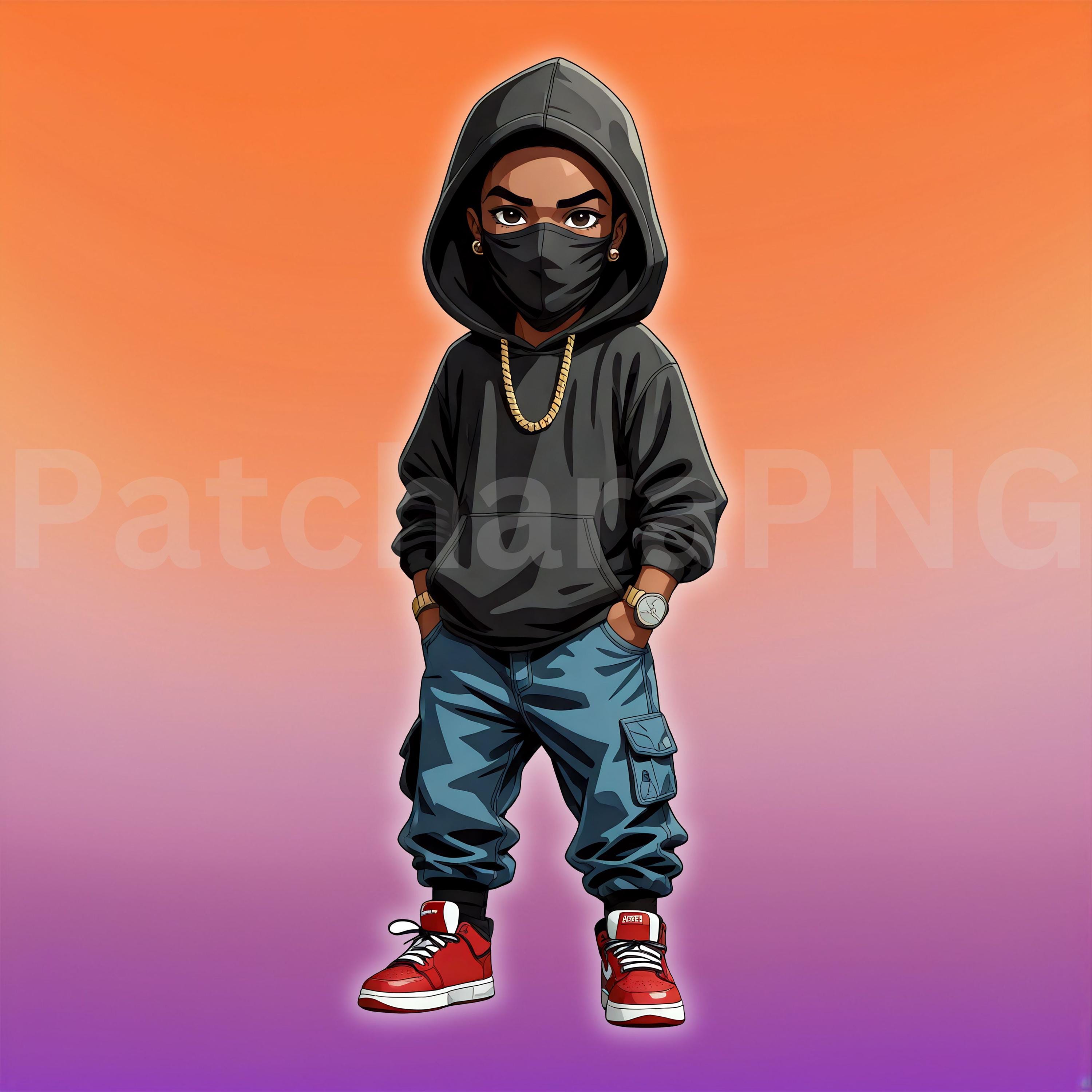 Gangsta Duo PNG in Hoodies | Hip-hop Streetwear Cartoon | DTF ...