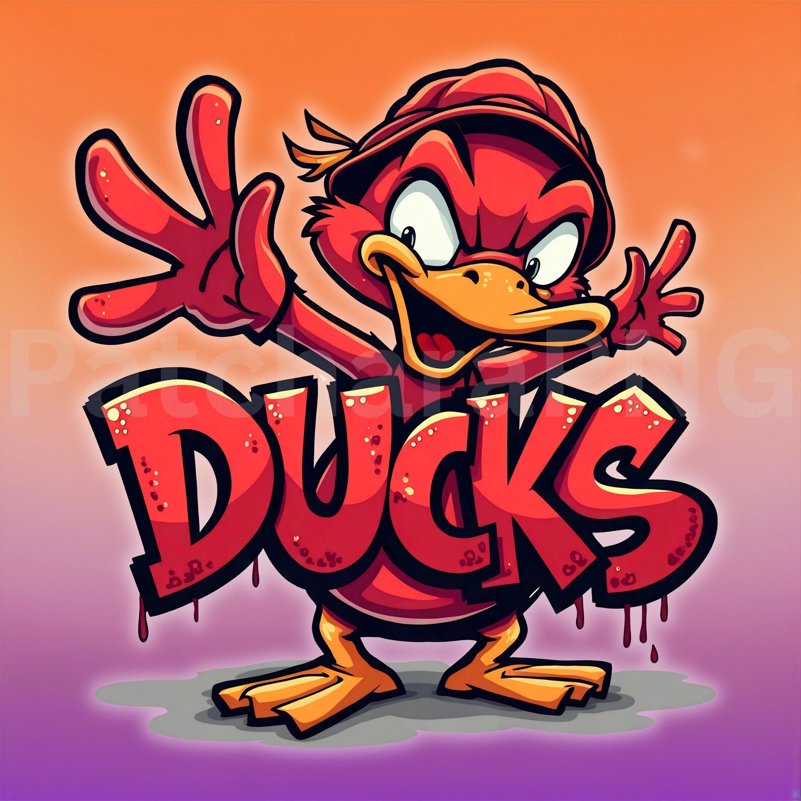 Hip-hop Duck Cartoon PNG | Streetwear Duck Design | Digital Sublimation ...