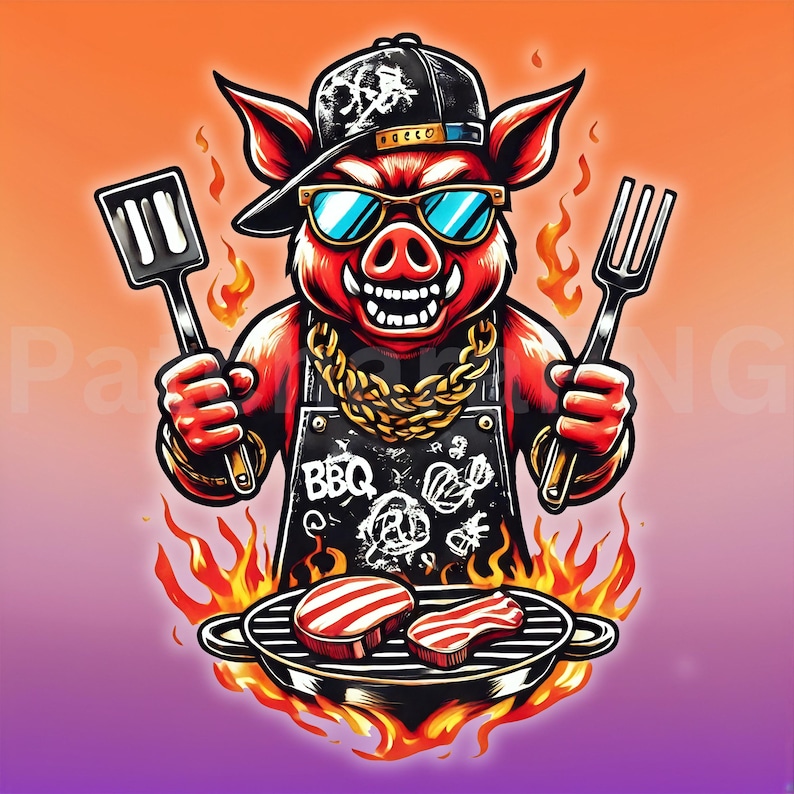 Swag Pig PNG | Cool Pig Clipart With Chains, Grillz, and Cap | Hip Hop ...