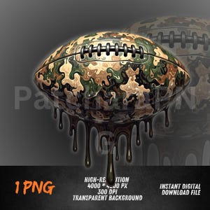 Camo Dripping Football PNG | Urban Sports Sublimation Design | Graffiti ...