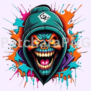 Vibrant Graffiti Skull Art Scary Urban Streetwear Design - Etsy
