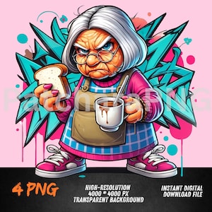 Funny Angry Grandma Design for T-shirts, Mugs, Hoodies & More | Digital ...