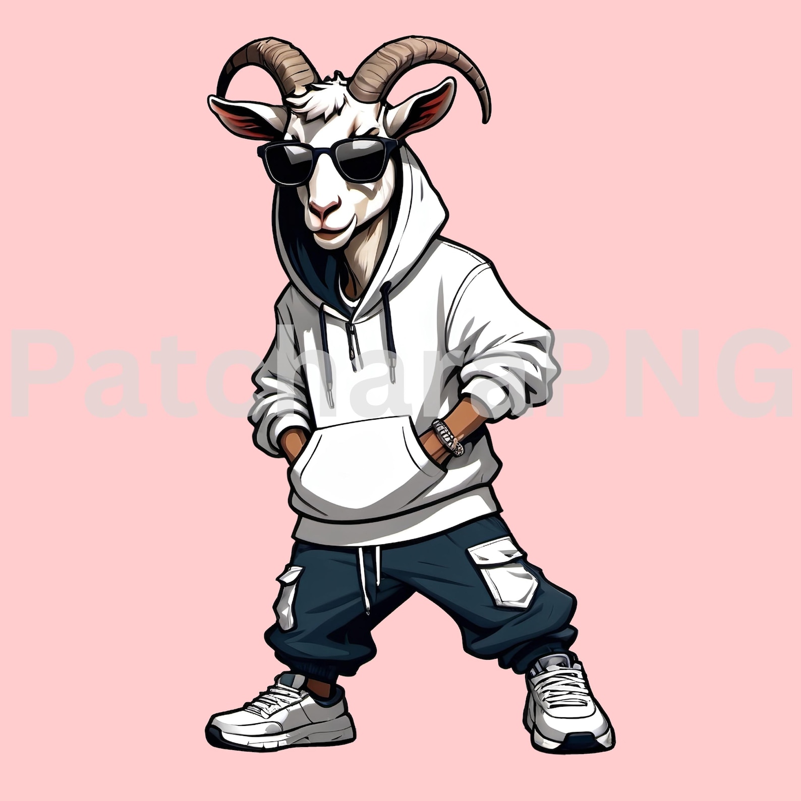 Hip-hop Goat Graffiti Art Cool, Urban Trap Designs, Cartoon Digital ...