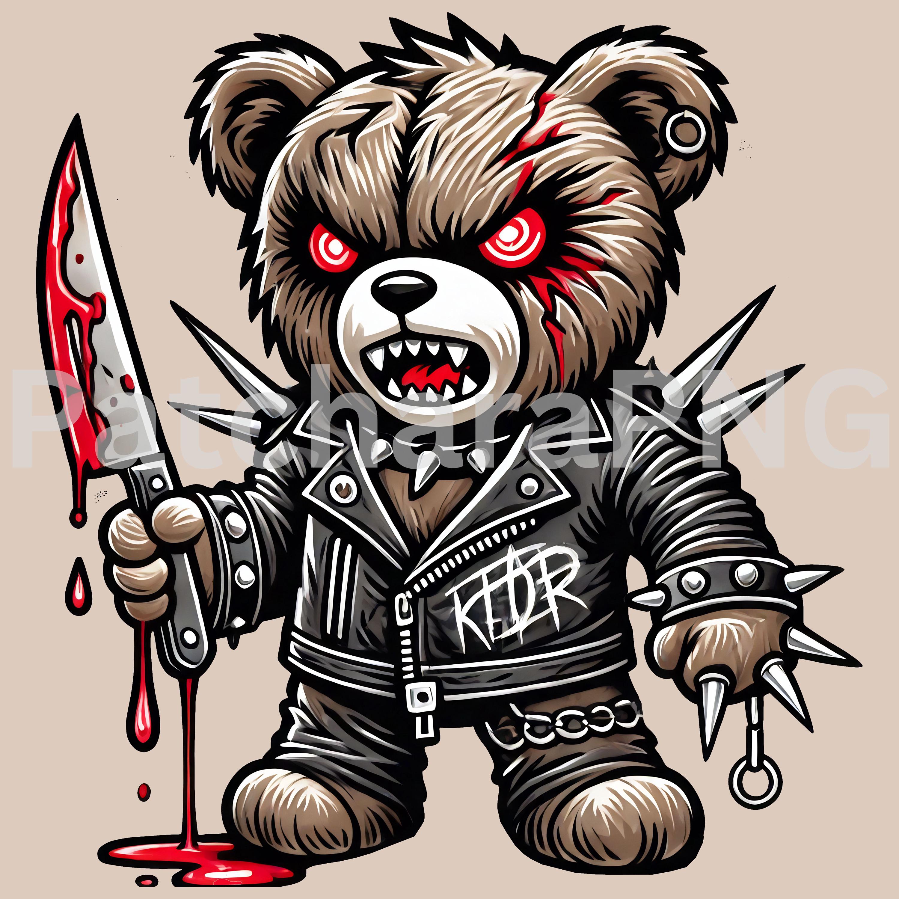 Creepy Horror Bear PNG | Spooky Bear | Halloween Digital Download ...