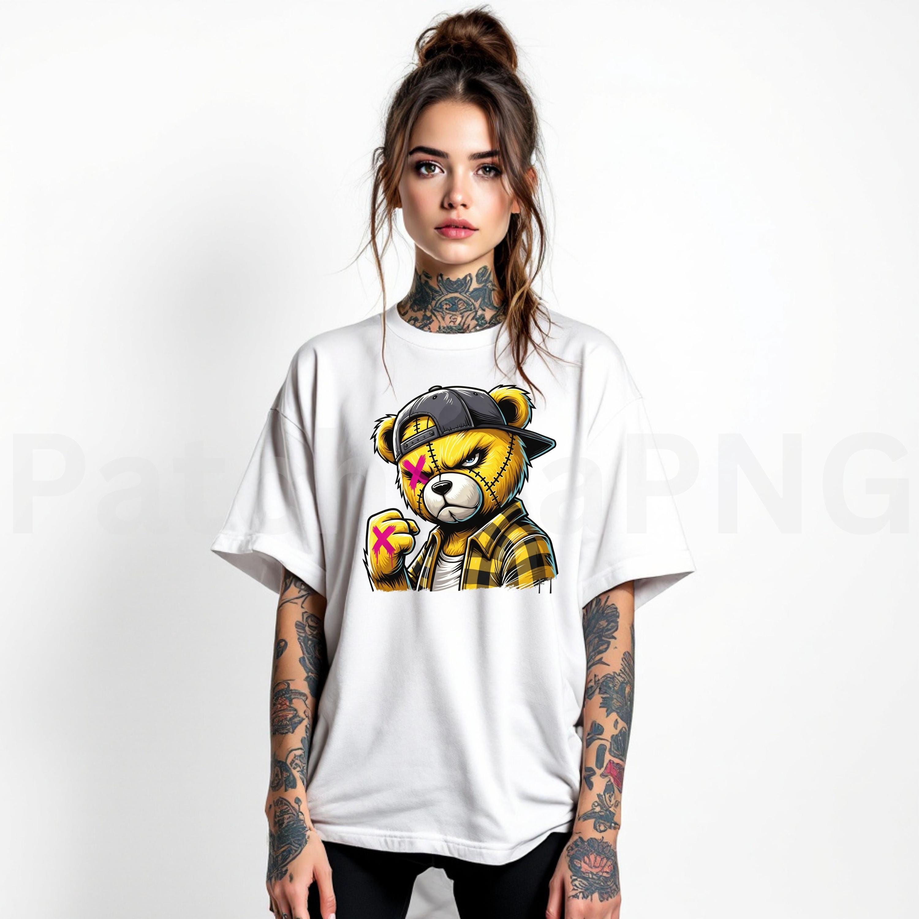 Yellow Gangsta Bear PNG | Teddy Clipart With X Eyes and Hat | Urban ...