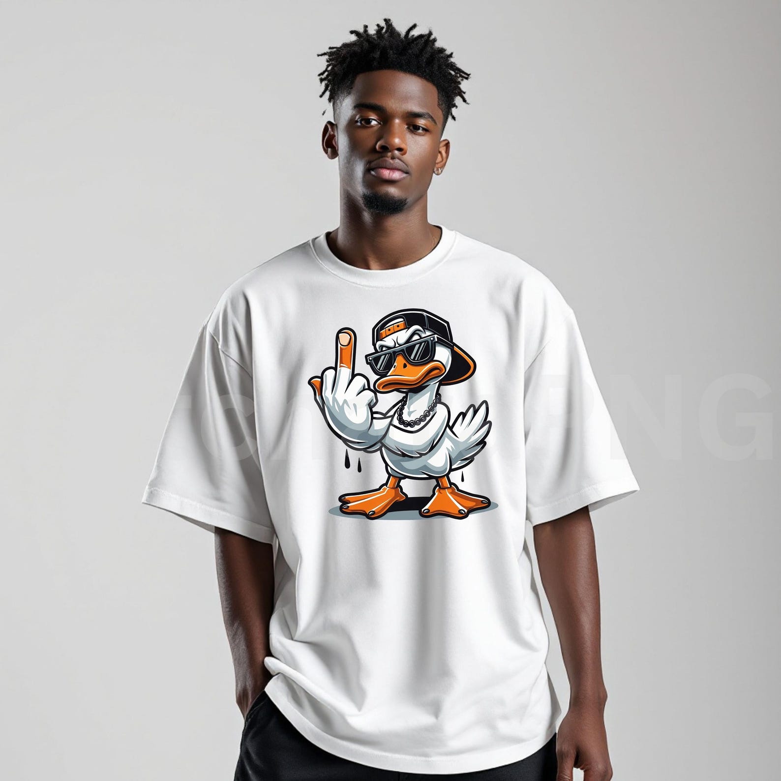 Rebel Duck PNG | Rude Duck Clipart With Sunglasses and Chain | Funny ...
