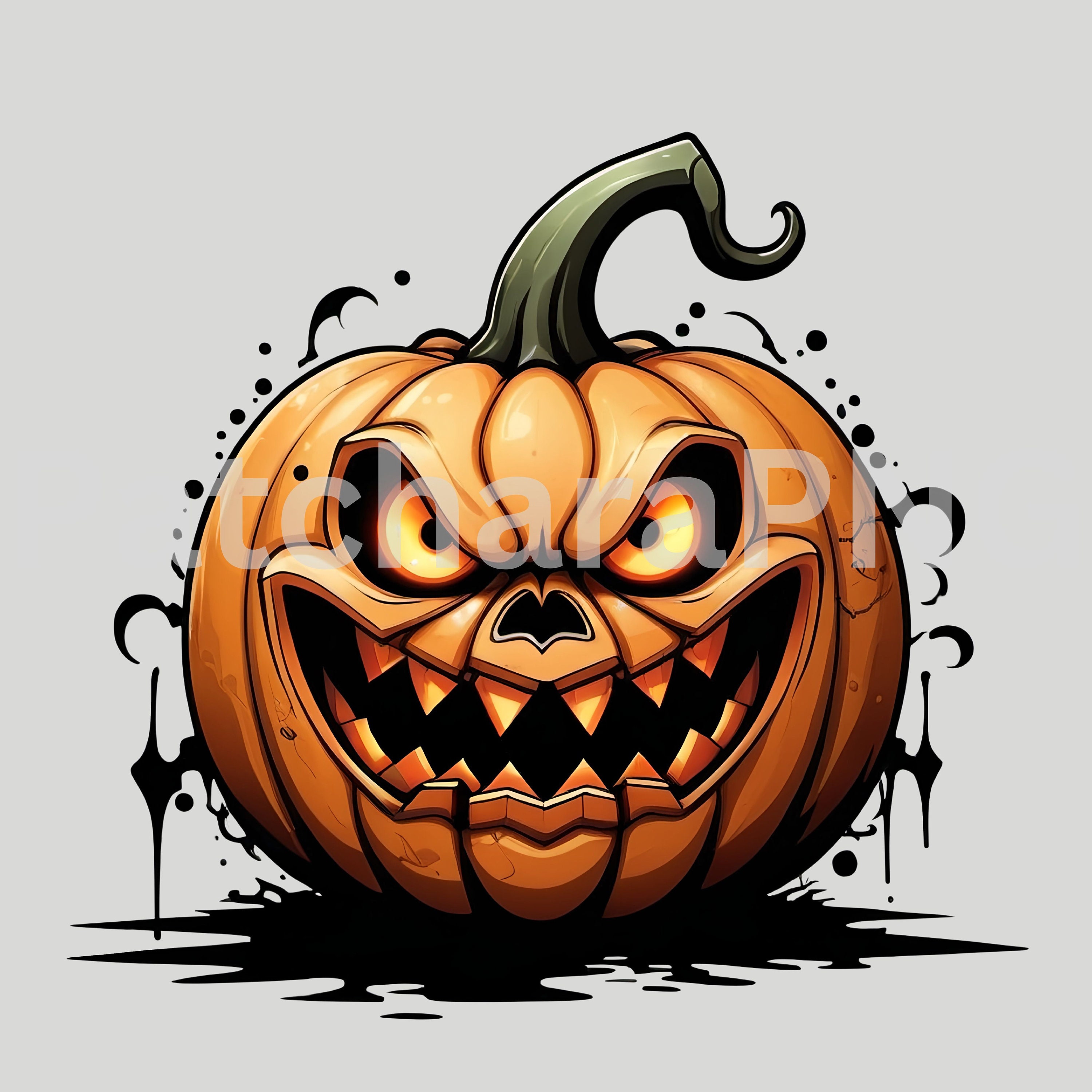 Menacing Evil Pumpkin Graffiti Art - Sinister Pumpkin Design for Spooky ...