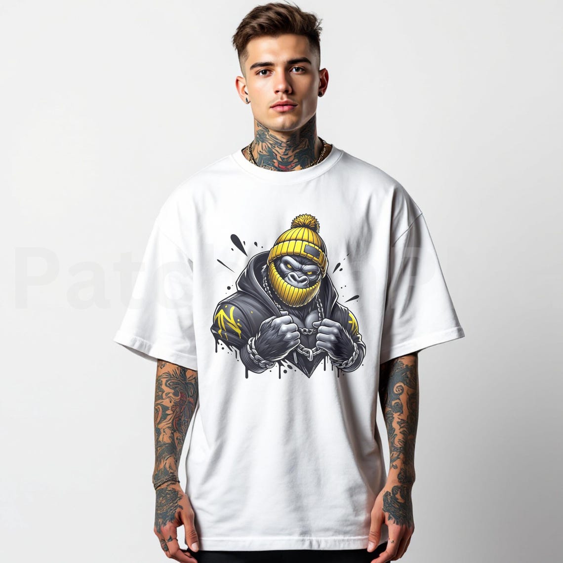 Urban Gorilla PNG | Buff Gorilla in Hoodie Clipart | Street Jungle King ...